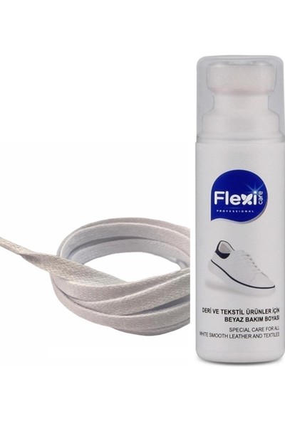 Flexi Spor Beyaz Deri ve Kumaş Ayakkabı Boyası 75 ml ve K918 Beyaz Mumlu 120CM Bağcık Flexi Spor Beyaz Deri ve Kumaş Ayakkabı Boyası 75 ml ve K918 Beyaz Mumlu 120CM Bağcık
