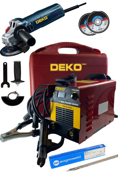 Deko Dkt201ht Çift Kartlı Ultrasuper Invertör Kaynak Makinesi 201 Amper + Taşlama Hediyeli 2 Yıl Garanti Deko Dkt201ht Çift Kartlı Ultrasuper Invertör Kaynak Makinesi 201 Amper + Taşlama Hediyeli 2 Yıl Garanti
