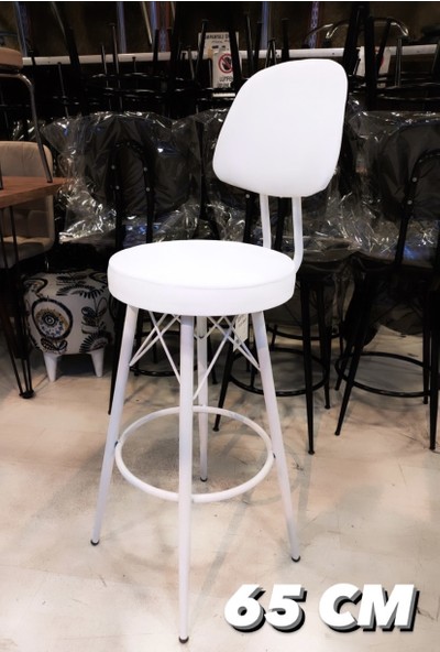 Sandalye Shop Dolce Bar Sandalyesi 65 cm Beyaz.90 Ile 100 cm Arası Ada ve Masalara Uygundur
