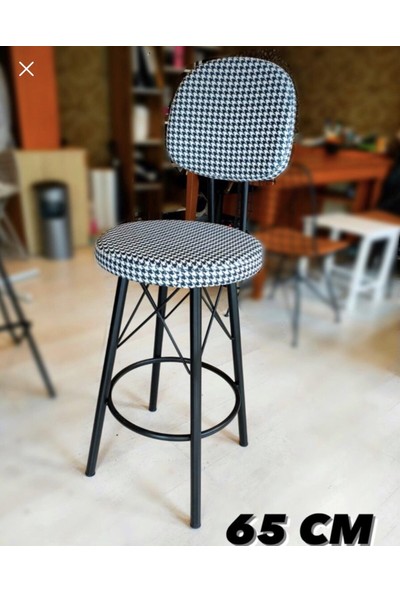 Sandalye Shop Dolce Bar Sandalyesi 65 cm Kazayağı Kumaş Döşeme