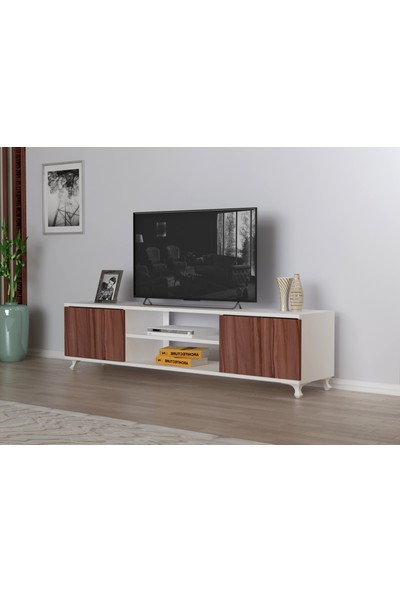 B-More Ekvator Tv Mebran Kapaklı Ceviz Beyaz B-More Ekvator Tv Mebran Kapaklı Ceviz Beyaz