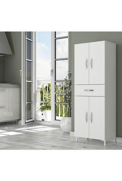 B-More Ipek 4 Kapaklı Tek Çekmeceli Çok Amaçlı Dolap