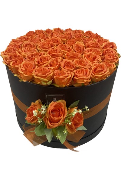 Çiçek Satış Kutuda Yapay Turuncu Güller