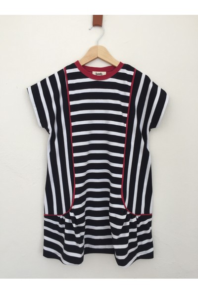 Buub Biye Detaylı Kup Kesimli Örme Kız Çocuk Elbise