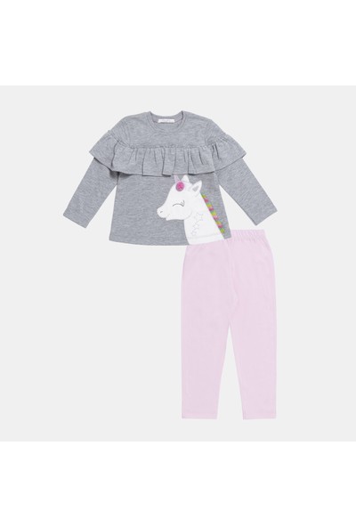 Kız Bebek Fırfır Detaylı Unicorn Baskılı 2'li Bebek Takım 21519 Kız Bebek Fırfır Detaylı Unicorn Baskılı 2'li Bebek Takım 21519