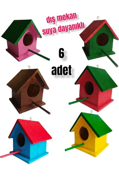 Ncy Home Ahşap Kuş Yuvası Dış Mekan Suya Dayanıklı 6 Adet Ncy Home Ahşap Kuş Yuvası Dış Mekan Suya Dayanıklı 6 Adet