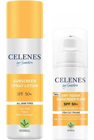Celenes SPF50+ Yüz ve Vücut Güneş Kremi Seti Celenes SPF50+ Yüz ve Vücut Güneş Kremi Seti
