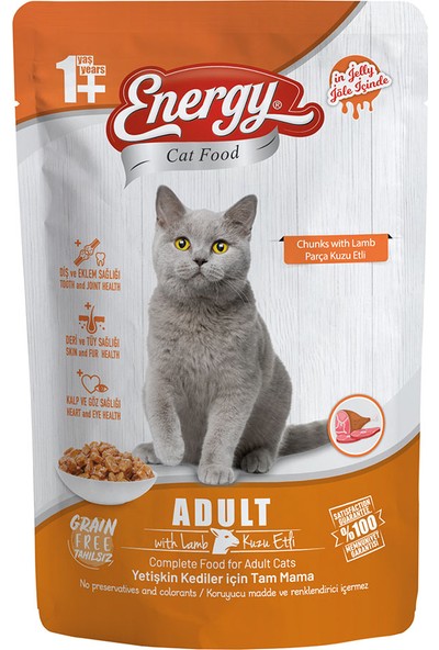 Pet Food Energy Cat Food Energy Kuzu Etli Yetişkin Islak Kedi Maması 85 gr Pet Food Energy Cat Food Energy Kuzu Etli Yetişkin Islak Kedi Maması 85 gr