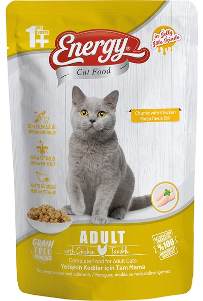 Pet Food Energy Cat Food Energy Tavuklu Yetişkin Islak Kedi Maması 85 gr Pet Food Energy Cat Food Energy Tavuklu Yetişkin Islak Kedi Maması 85 gr