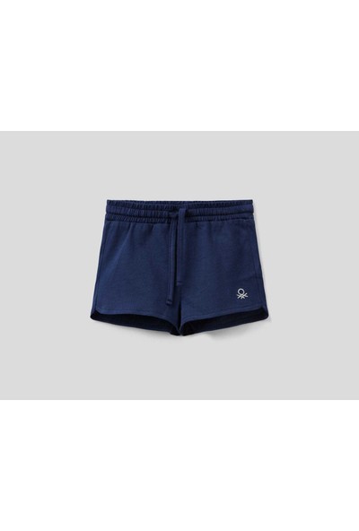 Benetton Logolu Penye Şort