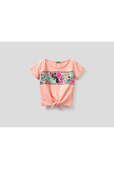 Beli Bağlamalı Payet Işlemeli Tshirt