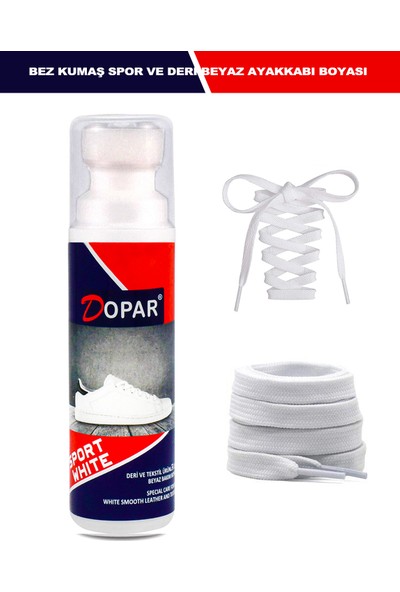 Dopar Beyaz Spor Deri Bez ve Kumaş Ayakkabı Boyası 75 ml Bağcık Hediyeli Dopar Beyaz Spor Deri Bez ve Kumaş Ayakkabı Boyası 75 ml Bağcık Hediyeli