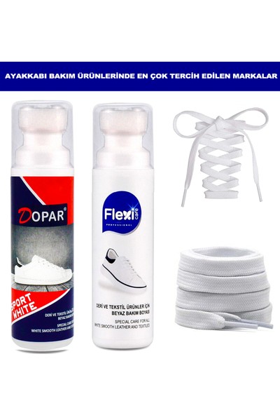 Beyaz Spor Deri Bez ve Kumaş Ayakkabı Boyası 2 Adet 75 ml 2 Bağcıklı Beyaz Spor Deri Bez ve Kumaş Ayakkabı Boyası 2 Adet 75 ml 2 Bağcıklı