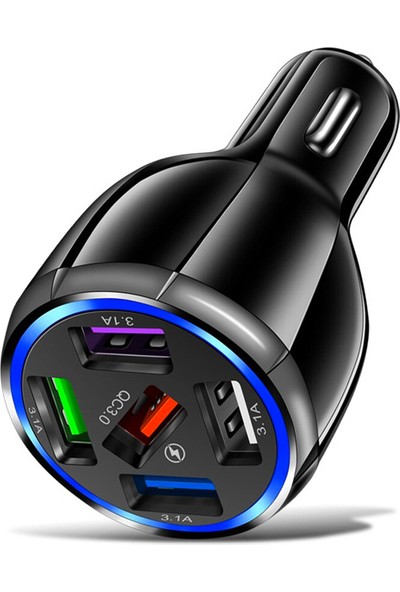 Uslıon 5 Portlu Qc3.0 Çoklu USB Araç Çakmaklık Hızlı Şarj Aleti Araç Şarjı Uslıon 5 Portlu Qc3.0 Çoklu USB Araç Çakmaklık Hızlı Şarj Aleti Araç Şarjı