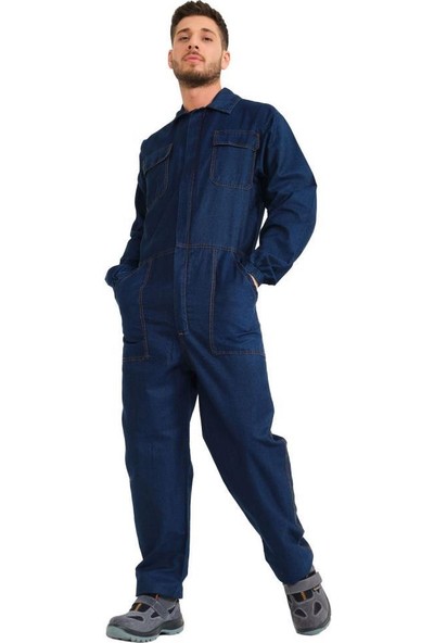 Şensel, Yazlık Kot İş Tulumu, Lacivert -55E1445- İş Elbisesi Şensel, Yazlık Kot İş Tulumu, Lacivert -55E1445- İş Elbisesi