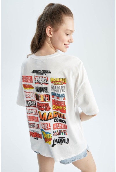 DeFacto Coool Marvel Lisanslı Sırt Baskılı Oversize Fit Bisiklet Yaka Kısa Kollu Tişört X4949AZ22SM DeFacto Coool Marvel Lisanslı Sırt Baskılı Oversize Fit Bisiklet Yaka Kısa Kollu Tişört X4949AZ22SM