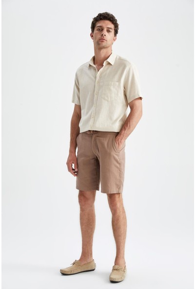 DeFacto Regular Fit Pamuklu Esnek Belli Şort X3700AZ22HS