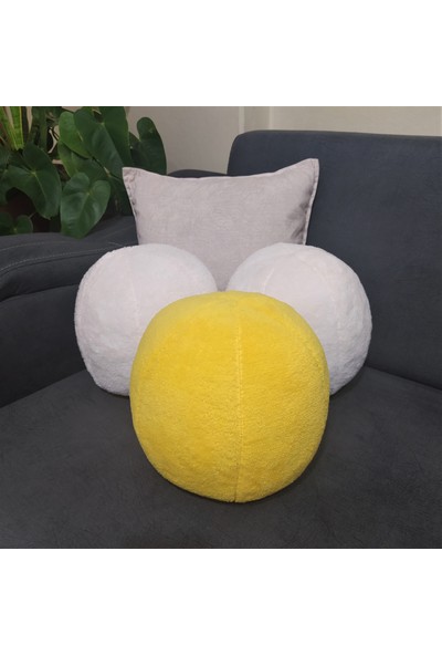 Register 3' Lü Top Kırlent Yastık Minder (2 Büyük Ekru 40 cm - Büyük Sarı 40 Cm) Register 3' Lü Top Kırlent Yastık Minder (2 Büyük Ekru 40 cm - Büyük Sarı 40 Cm)