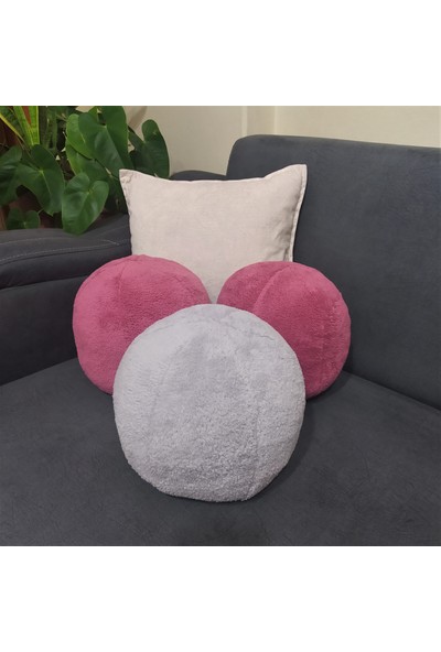 Register 3' Lü Top Kırlent Yastık Minder (2 Büyük Pembe 40 cm - Büyük Gri 40 Cm) Register 3' Lü Top Kırlent Yastık Minder (2 Büyük Pembe 40 cm - Büyük Gri 40 Cm)