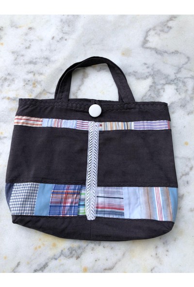 Momandkash Siyah Patchwork Çanta