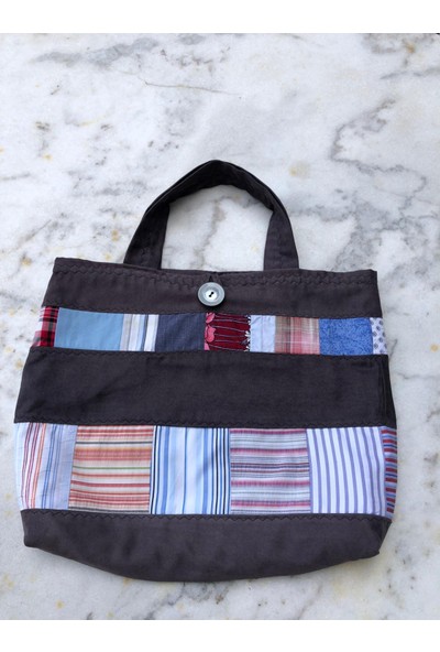 Momandkash Füme Patchwork Çanta Momandkash Füme Patchwork Çanta