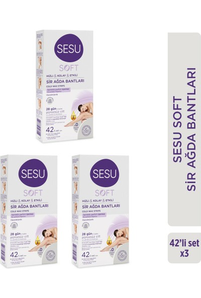 Sesu Sir Ağda Bandı Normal Ciltler 42'li x 3 Adet Sesu Sir Ağda Bandı Normal Ciltler 42'li x 3 Adet