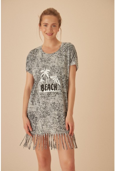 Suwen Beach Baskılı Plaj Elbisesi