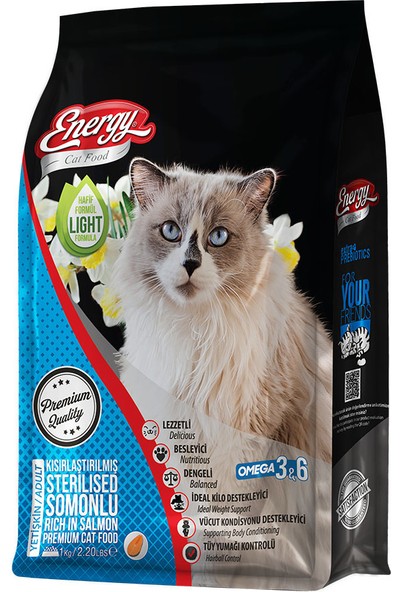 Pet Food Energy Cat Food Energy Somonlu Kısırlaştırılmış Kedi Maması 1 kg Pet Food Energy Cat Food Energy Somonlu Kısırlaştırılmış Kedi Maması 1 kg