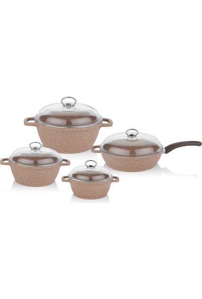 Schafer Sienna Döküm Tencere Seti -8 Parça-Kahverengi Schafer Sienna Döküm Tencere Seti -8 Parça-Kahverengi