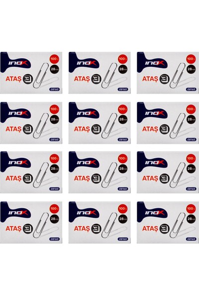 Inox No:3 28 mm Ataş 100’LÜ 12 Kutu Inox No:3 28 mm Ataş 100’LÜ 12 Kutu