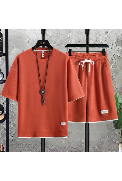 T-Shirt Takım Elbise Erkek Gelgit Marka Yaz Buz Ipek Hızlı Kuru Kısa Kollu Şort Rahat Spor Giysileri ile Bir Set T-Shirt Takım Elbise Erkek Gelgit Marka Yaz Buz Ipek Hızlı Kuru Kısa Kollu Şort Rahat Spor Giysileri ile Bir Set