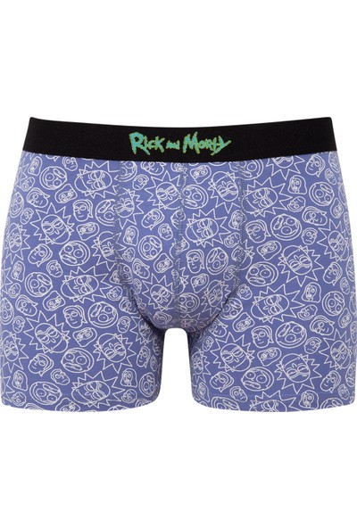 Mavi Baskılı Mavi Boxer