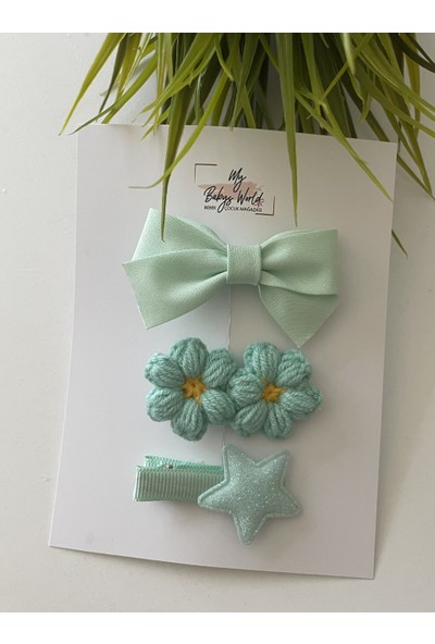 My Babys World Mint Yeşili 3 Lü Klips Toka Seti