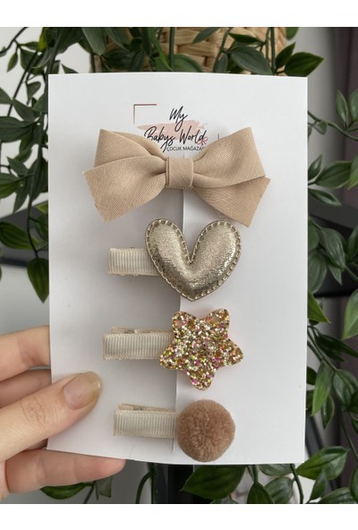 My Babys World 4 Lü Kahve Klips Toka Seti