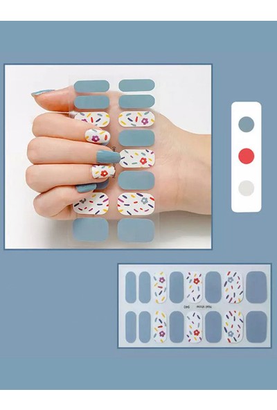 Ocean Tırnak Oje Sticker, Tırnak Dövmesi, Kolay Uygulanabilir, 12'li Nail Art Set