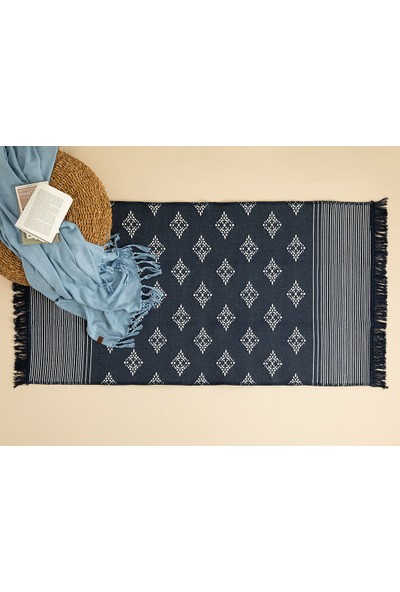 English Home Nava Dokuma Kilim 80 x 150 cm Lacivert English Home Nava Dokuma Kilim 80 x 150 cm Lacivert