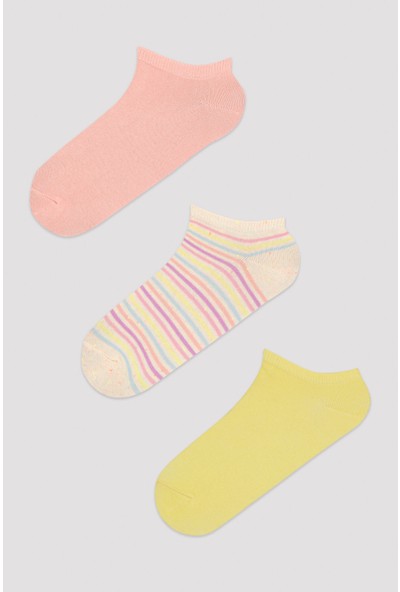 Penti Beyaz Candy Mix 3lü Patik Çorap
