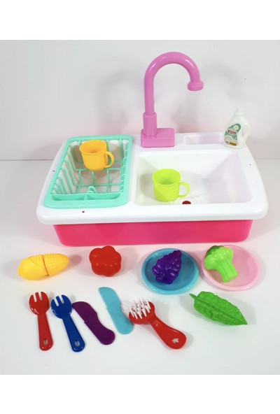 Ceren Mavi Pilli Modern Çeşmeli Lavabo Mutfak Oyuncak Seti 5050A Ceren Mavi Pilli Modern Çeşmeli Lavabo Mutfak Oyuncak Seti 5050A