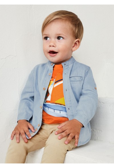 Mayoral Erkek Bebek Yazlık Denim Gömlek 1118 Mayoral Erkek Bebek Yazlık Denim Gömlek 1118