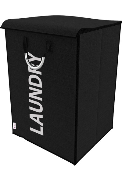 Helle Katlanabilir Kapaklı Çamaşır Sepeti Siyah Helle Katlanabilir Kapaklı Çamaşır Sepeti Siyah