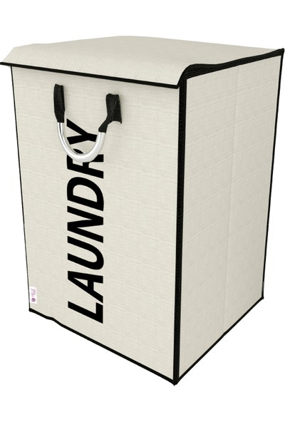 Helle Katlanabilir Kapaklı Çamaşır Sepeti Bej Helle Katlanabilir Kapaklı Çamaşır Sepeti Bej