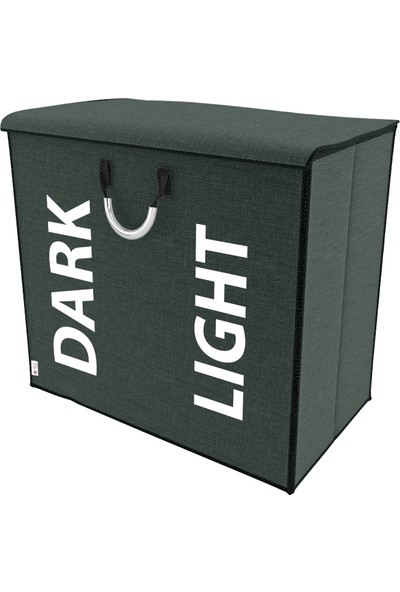 Helle Katlanabilir Kapaklı Iki Bölmeli Çamaşır Sepeti Helle Katlanabilir Kapaklı Iki Bölmeli Çamaşır Sepeti