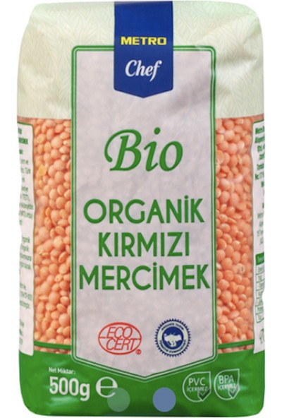 Metrochef Bio Organik Kırmızı Mercimek 500 gr Metrochef Bio Organik Kırmızı Mercimek 500 gr