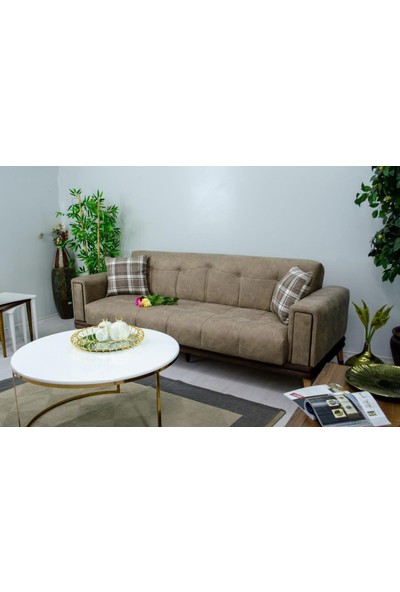 Ipek Mobilya Vetro 3'lü Koltuk ( Sütlü Kahve )
