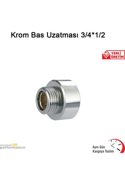 OKÇU KARDEŞLER YAPI MARKET Krom Bas Uzatması 3/4*1/2 OKÇU KARDEŞLER YAPI MARKET Krom Bas Uzatması 3/4*1/2