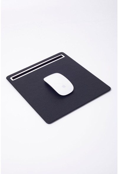 Turgut Office Deri Mousepad Siyah Krom Detaylı