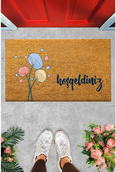 Cekuonline Coco Koko Paspas Pvc Taban Kıl Kapı Önü Paspası 40X70 Floral1 Cekuonline Coco Koko Paspas Pvc Taban Kıl Kapı Önü Paspası 40X70 Floral1