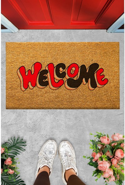 Cekuonline Coco Koko Paspas Pvc Taban Kıl Kapı Önü Paspası 40X60 Welcome7