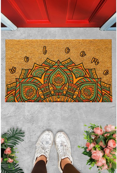Cekuonline Coco Koko Paspas Pvc Taban Kıl Kapı Önü Paspası 40X60 Welcome Mandala Cekuonline Coco Koko Paspas Pvc Taban Kıl Kapı Önü Paspası 40X60 Welcome Mandala