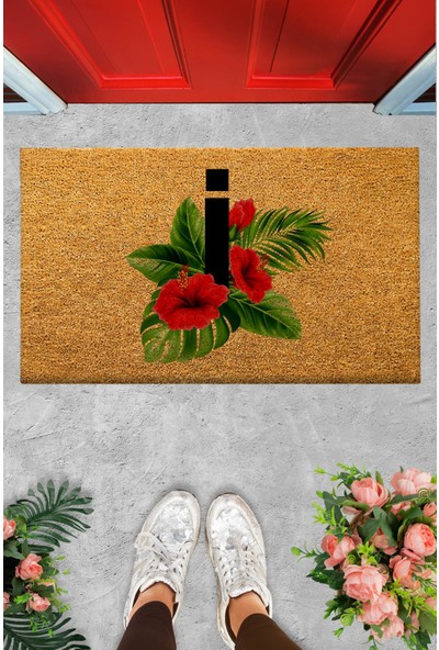 Cekuonline Coco Koko Paspas Pvc Taban Kıl Kapı Önü Paspası 40X60 Çiçekli I Harfi Cekuonline Coco Koko Paspas Pvc Taban Kıl Kapı Önü Paspası 40X60 Çiçekli I Harfi